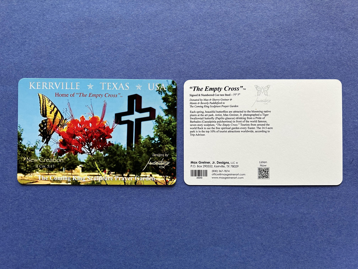 Postcard - "The Empty Cross" Butterfly 2 – Max Greiner Jr. Designs, LLC