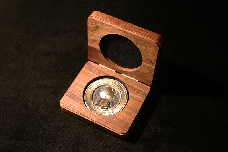 Walnut Presentation Box to Display Medallion – Max Greiner Jr. Designs, LLC